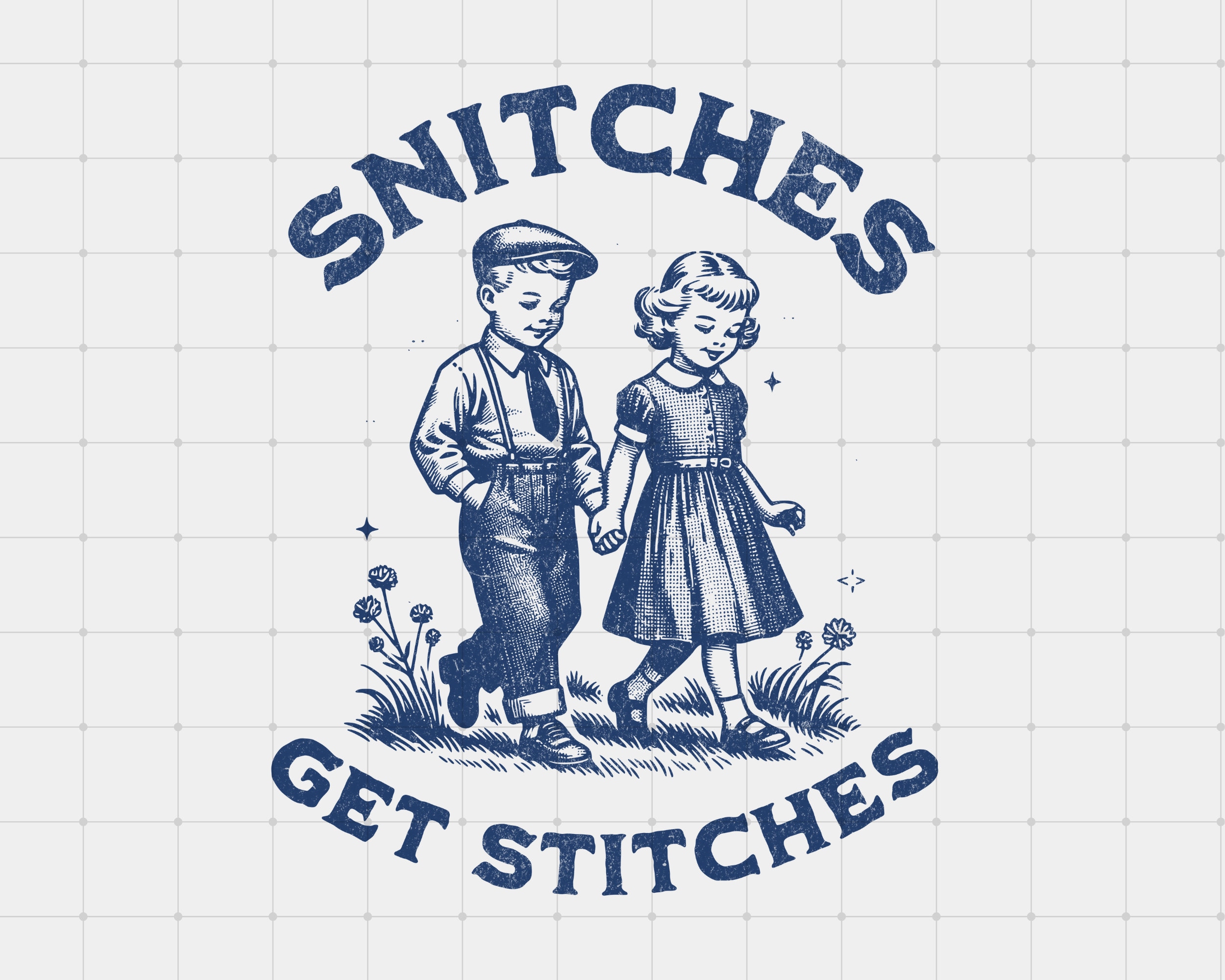 Snitches Get Stitches PNG, Retro Illustration Graphic Printable, POD Design, Trendy PNG Clipart ...
