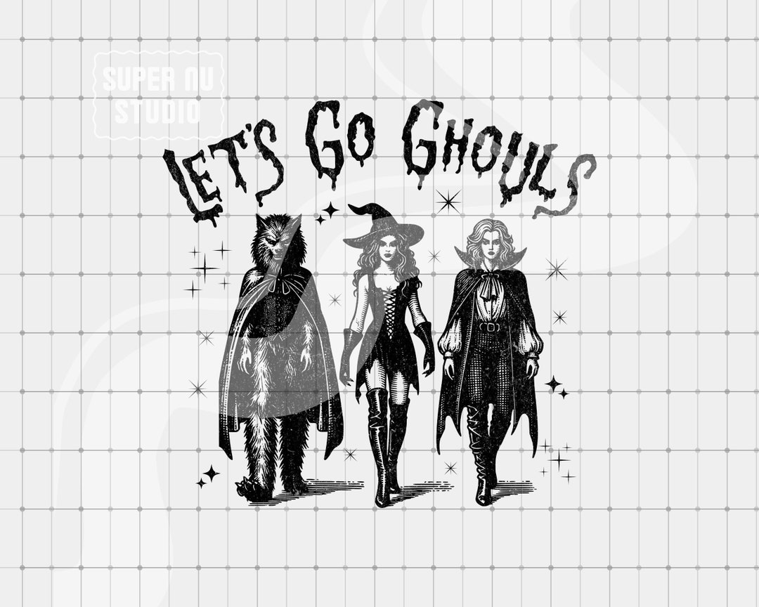 Let's Go Ghouls PNG, Halloween Digital Download Art, Trendy Clipart ...