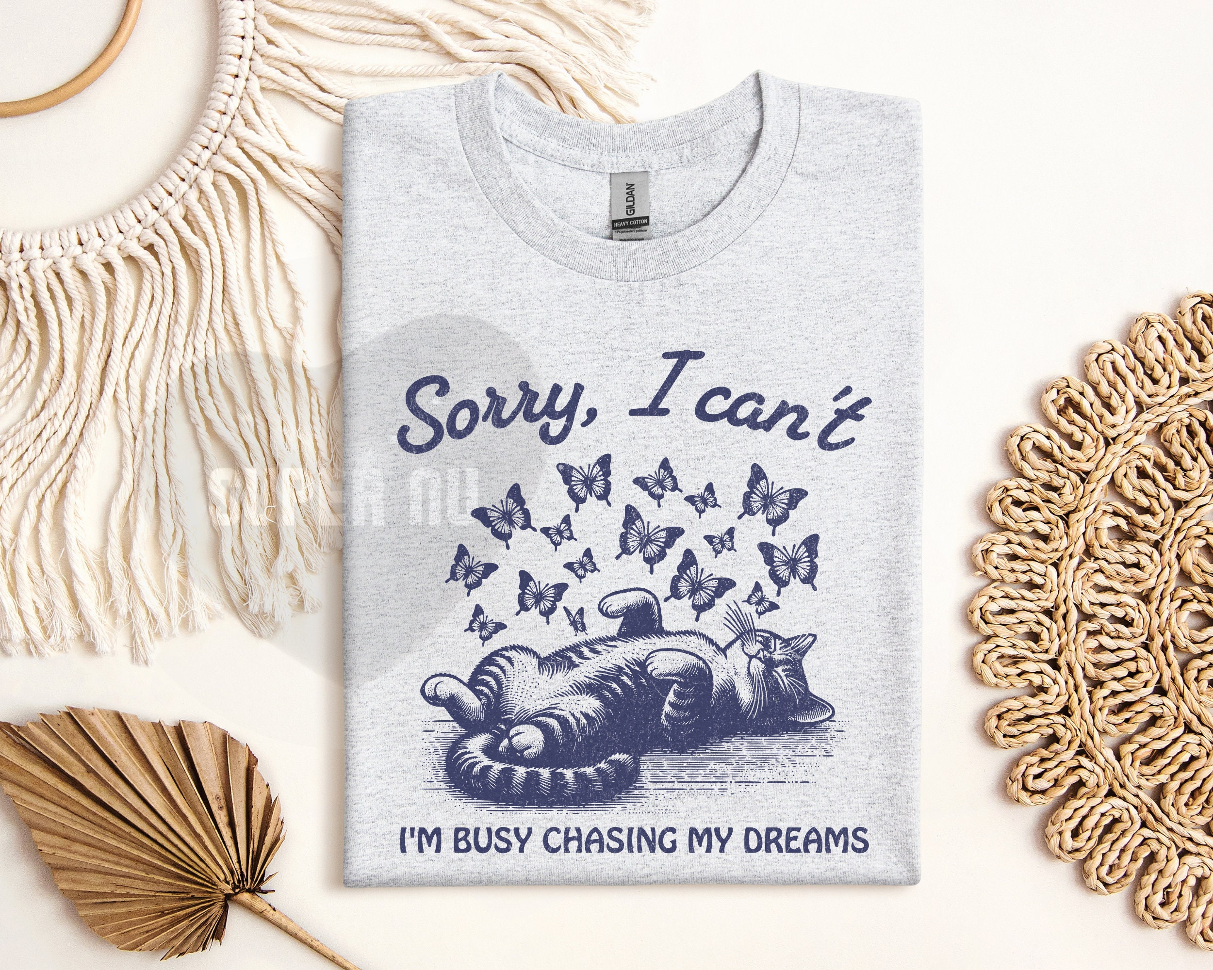 Sorry I Can't I'm Busy Cat PNG, Funny Retro Meme Graphic Printable, POD ...