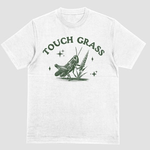 Touch Grass PNG, Funny Retro Illustration Meme Graphic Printable, POD ...