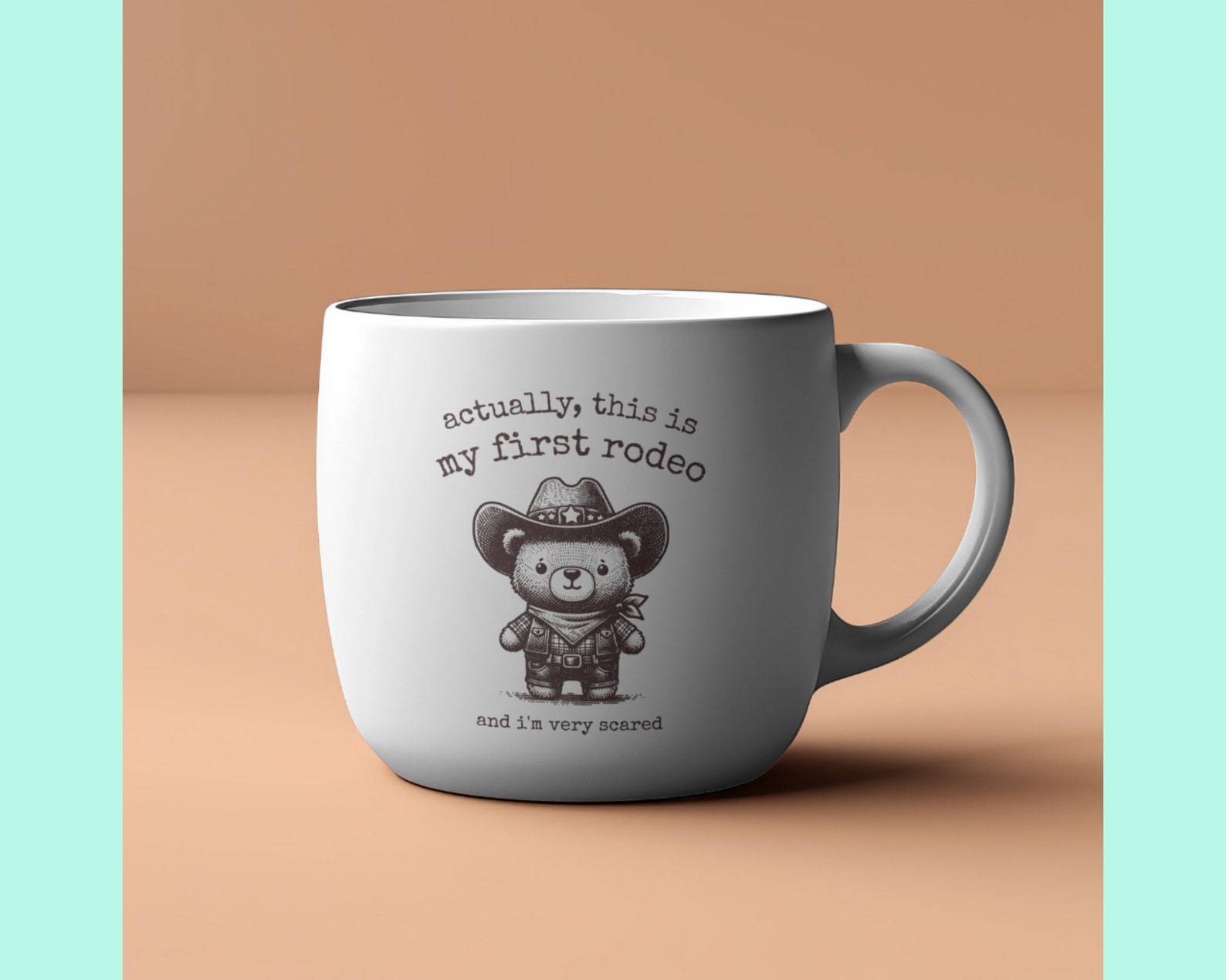 First Rodeo Teddy Bear Cowboy PNG, Retro Meme Graphic Printable, Funny ...