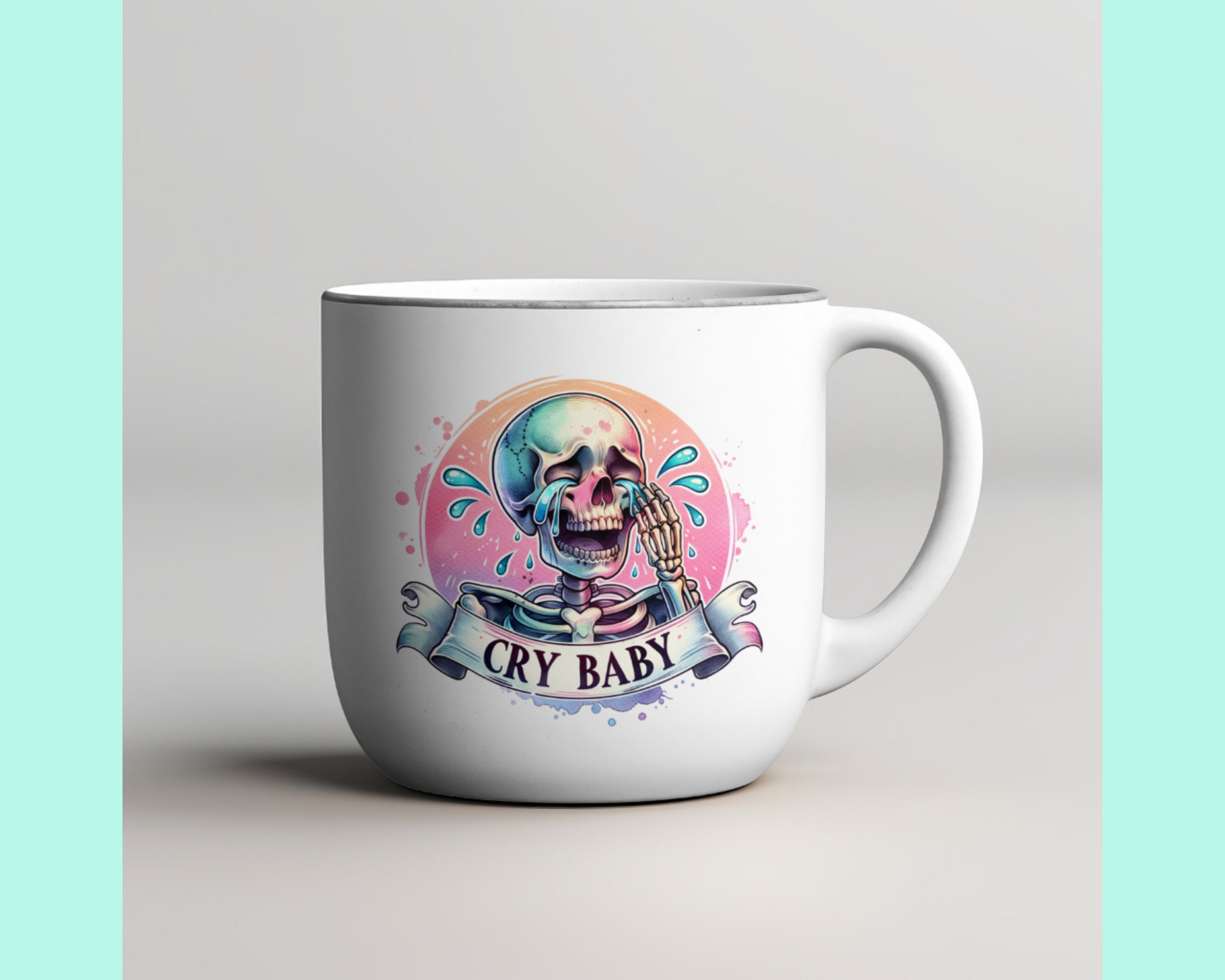 Cry Baby Skeleton PNG, Funny Retro Skeleton Meme Graphic Printable, POD ...