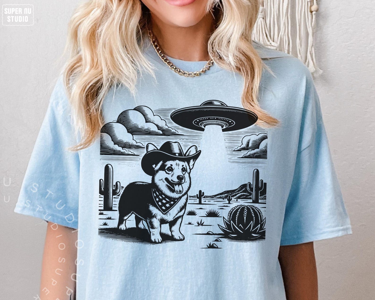 Corgi Cowboy and UFO PNG, Funny Western Alien Png, Cute Funny Corgi Png ...