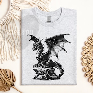 Vintage Dragon PNG, Fantasy Dragon Illustration Digital Sublimation POD ...