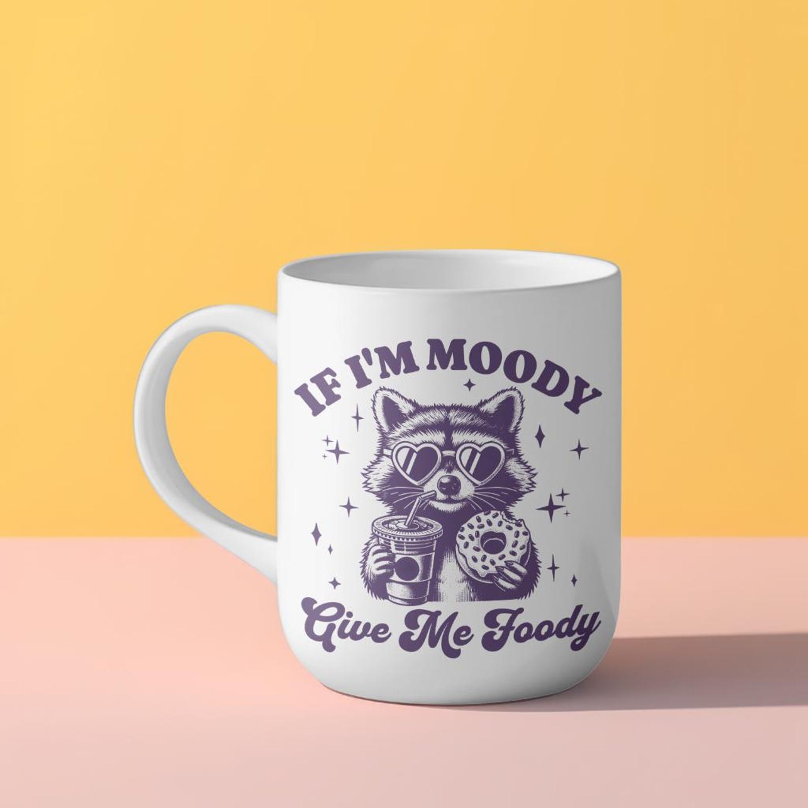 If I'm Moody Give Me Foody PNG, Funny Raccoon Png, Retro Meme Graphic ...