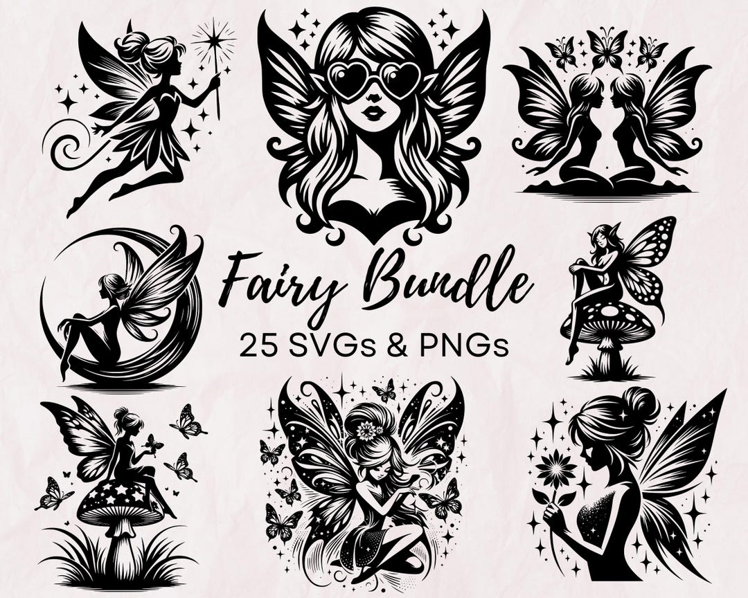Fairy SVG PNG Bundle, Fairy Princess Svg, Fantasy Fairy Svg, Cricut Cut ...