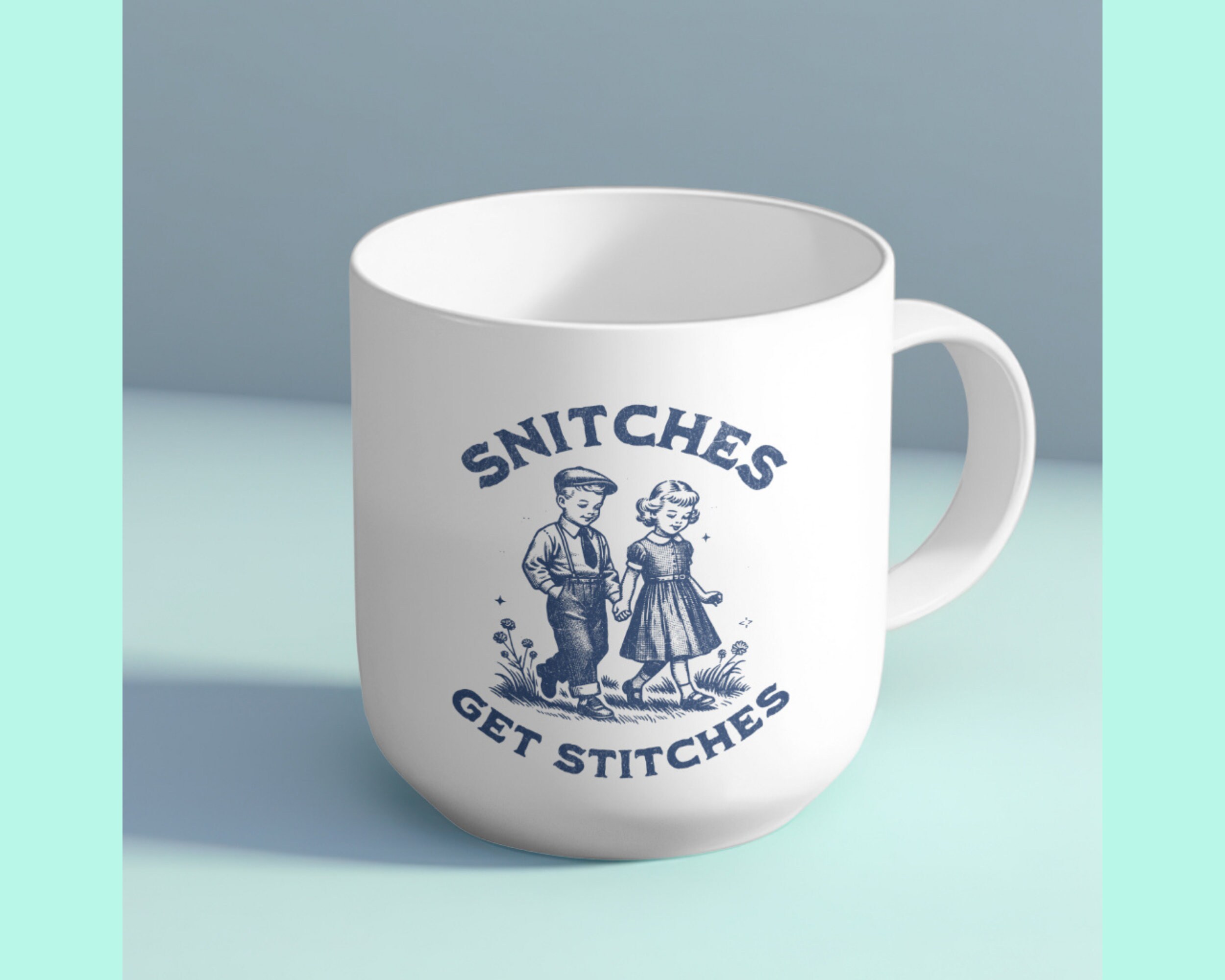 Snitches Get Stitches PNG, Retro Illustration Graphic Printable, POD ...