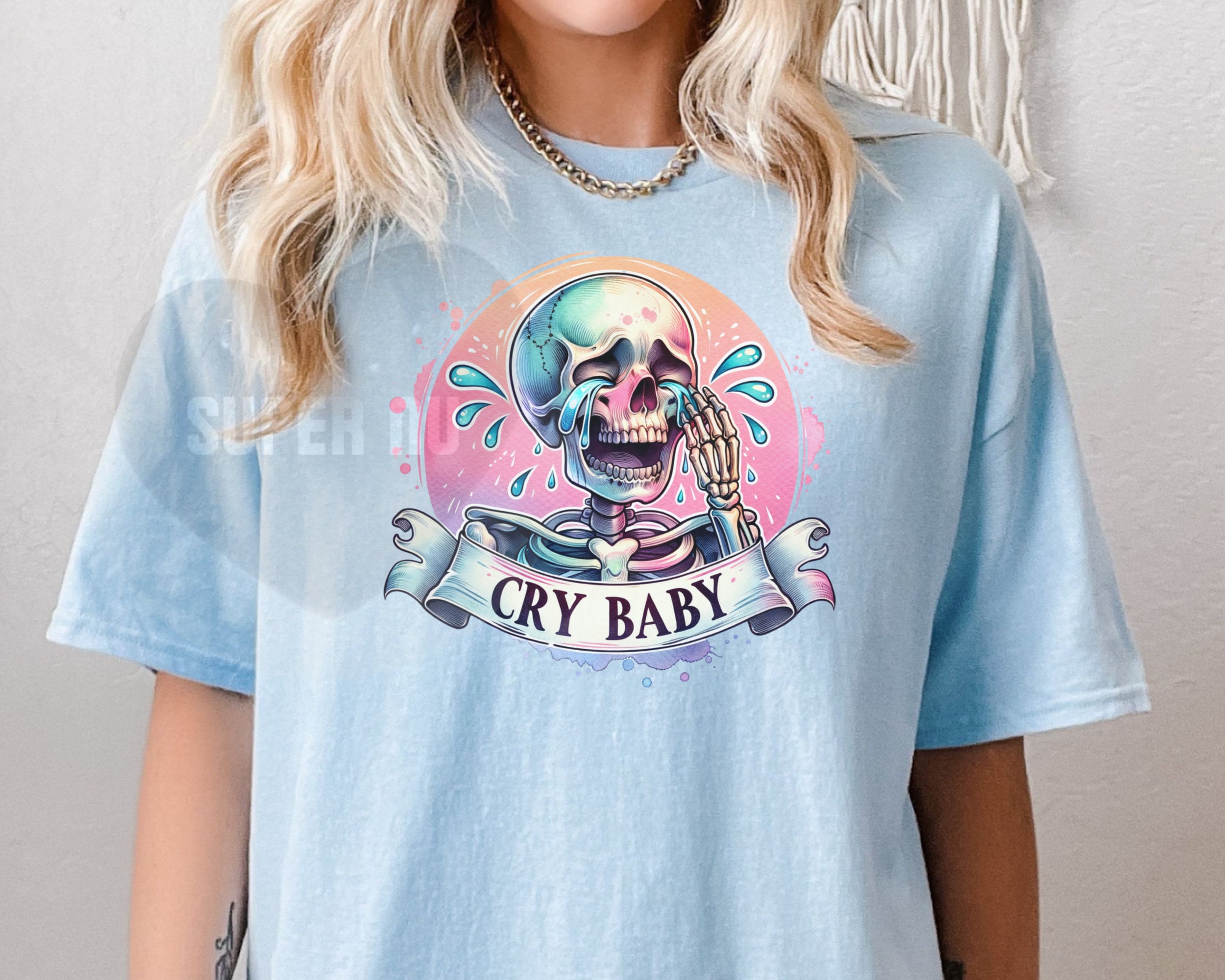 Cry Baby Skeleton PNG, Funny Retro Skeleton Meme Graphic Printable, POD ...