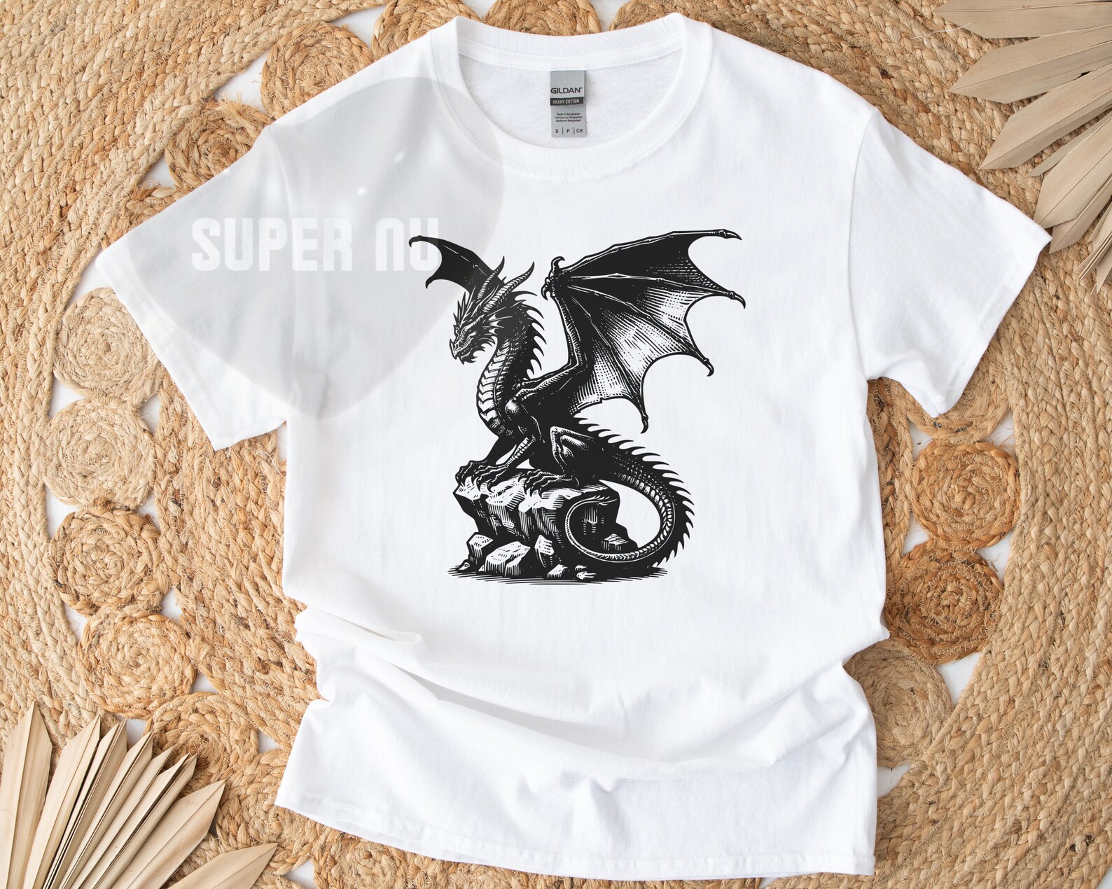 Vintage Dragon PNG, Fantasy Dragon Illustration Digital Sublimation POD ...