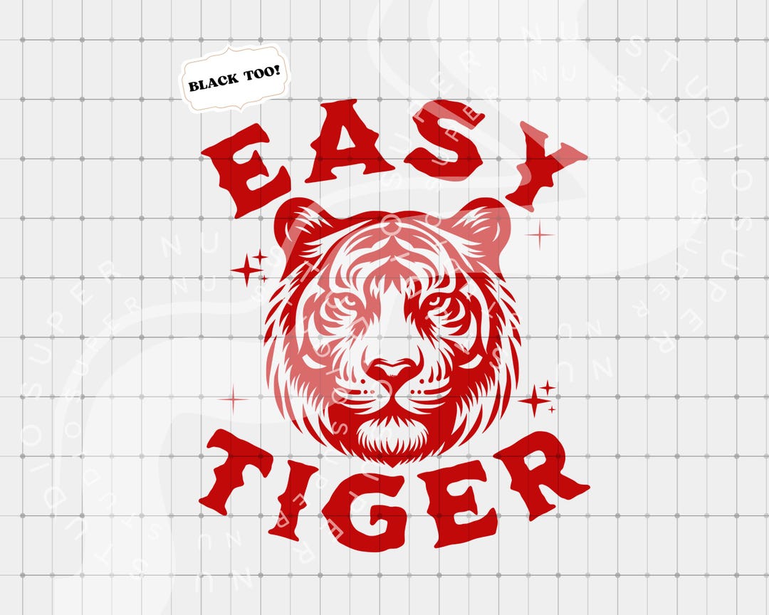 Easy Tiger PNG SVG, Retro Graphic Printable, Trendy Clipart, Vintage ...