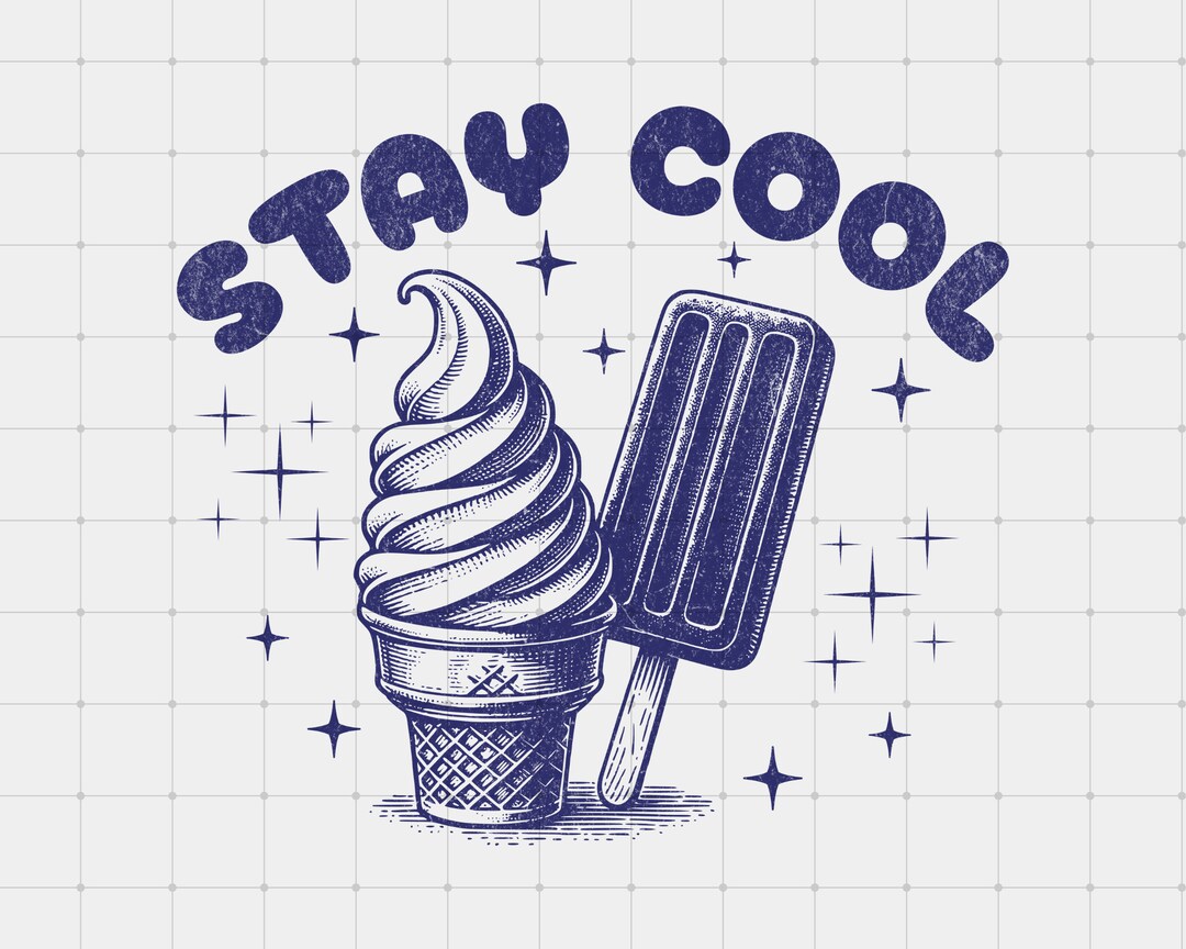 Stay Cool PNG, Funny Retro Summertime Meme Graphic Printable POD Trendy ...