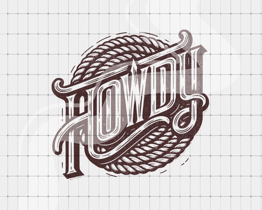 Howdy Rope Text SVG PNG, Retro Western Graphic, Digital Download ...