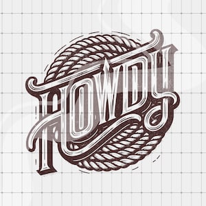 Howdy Rope Text SVG PNG, Howdy Png, Retro Western Graphic, Digital ...
