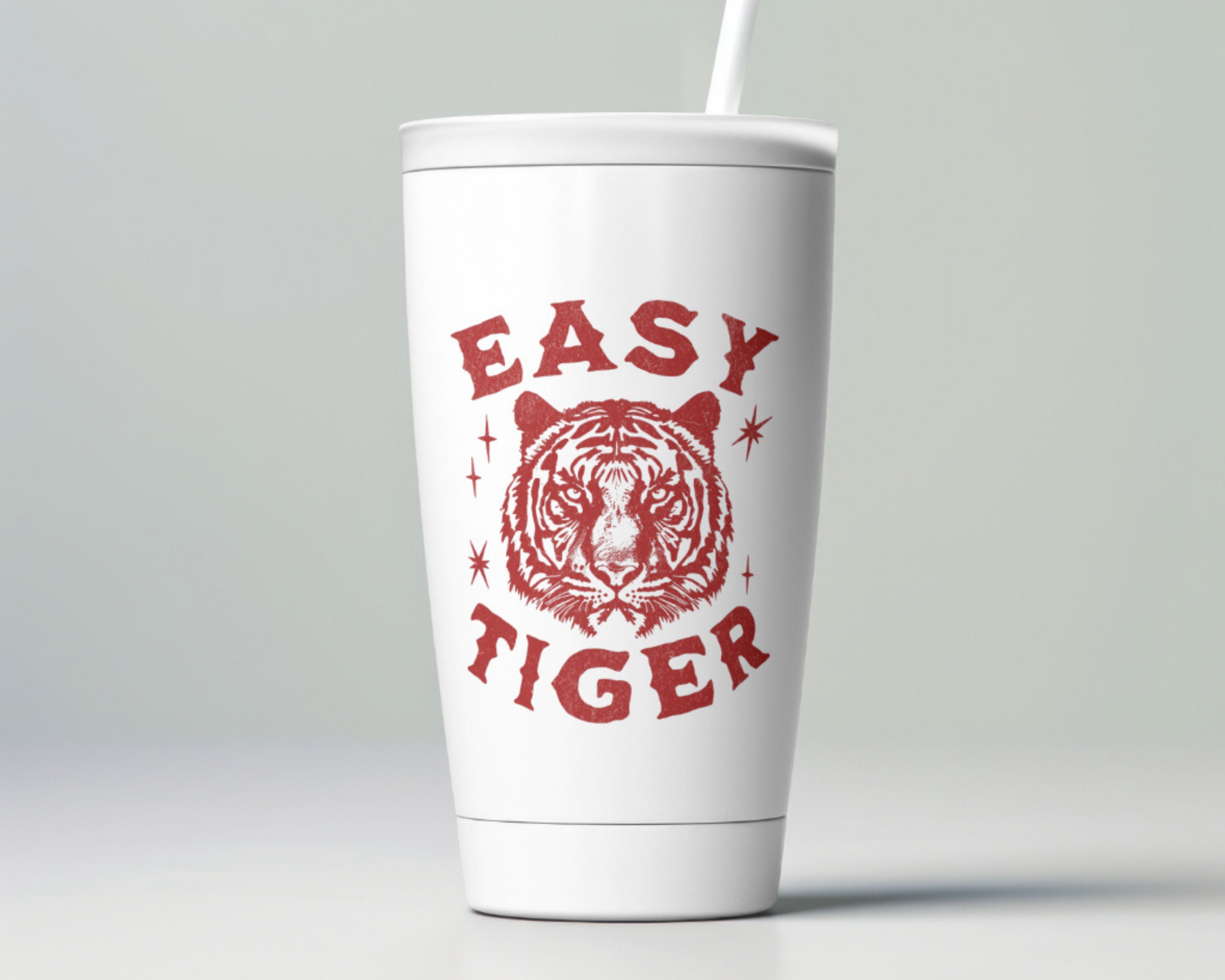 Easy Tiger PNG, Funny Retro Tiger Meme Graphic Printable, POD Design ...
