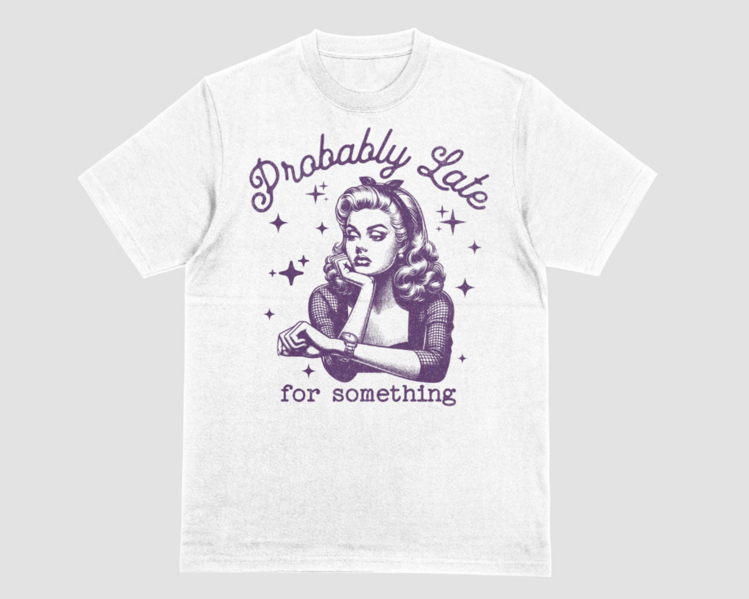 Probably Late for Something PNG, Funny Retro Woman Meme Graphic ...