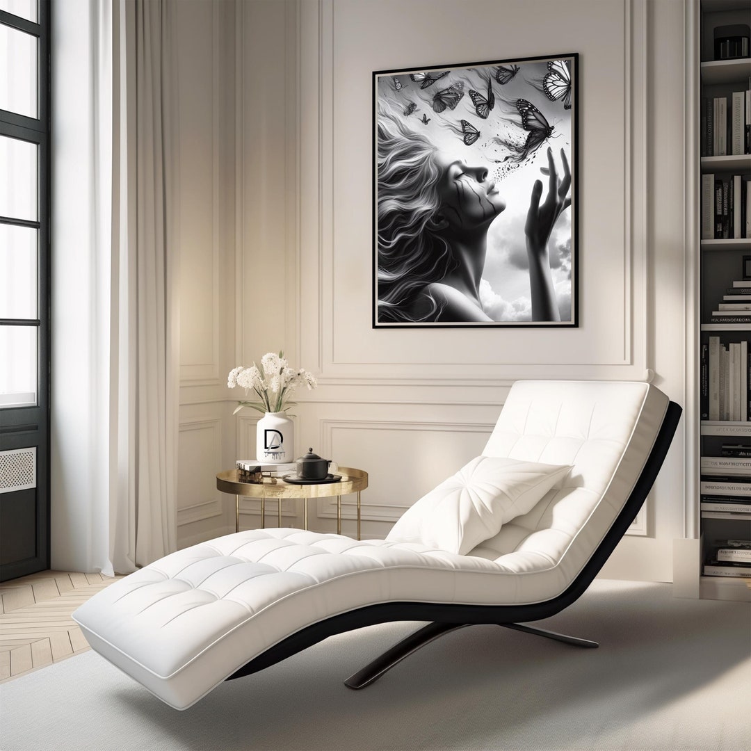 Butterfly Sigh Digital Download, Printable Decoration, Surreal Art Sad ...