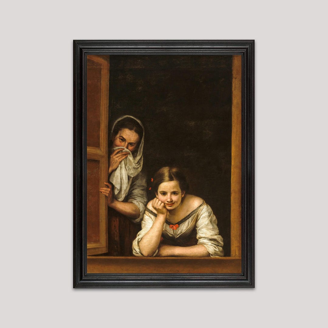Two Women at a Window by Bartolomé Esteban Murillo, Classic Baroque Art ...
