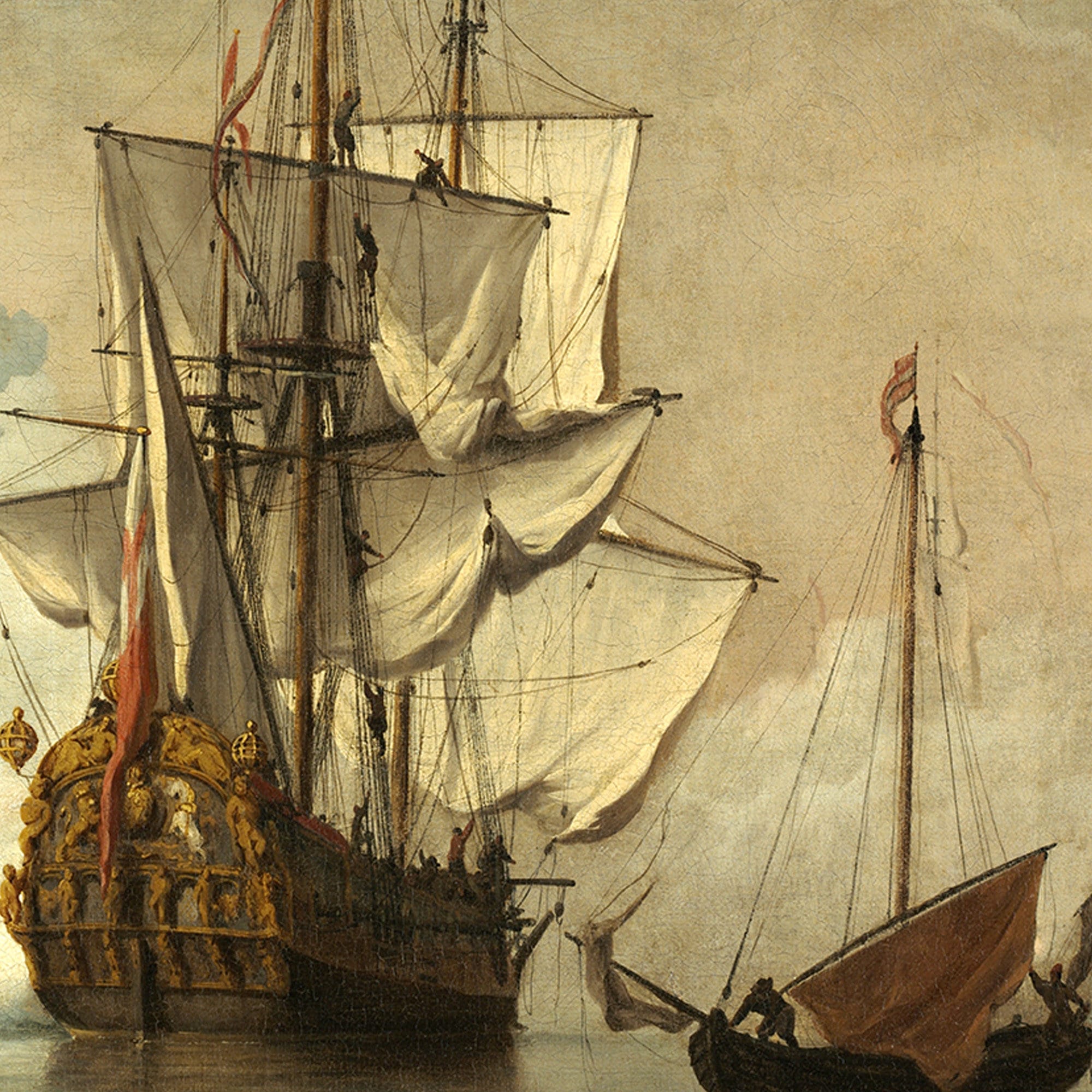 Warship Firing Print Vintage Seascape Painting British Warship Artwotk ...