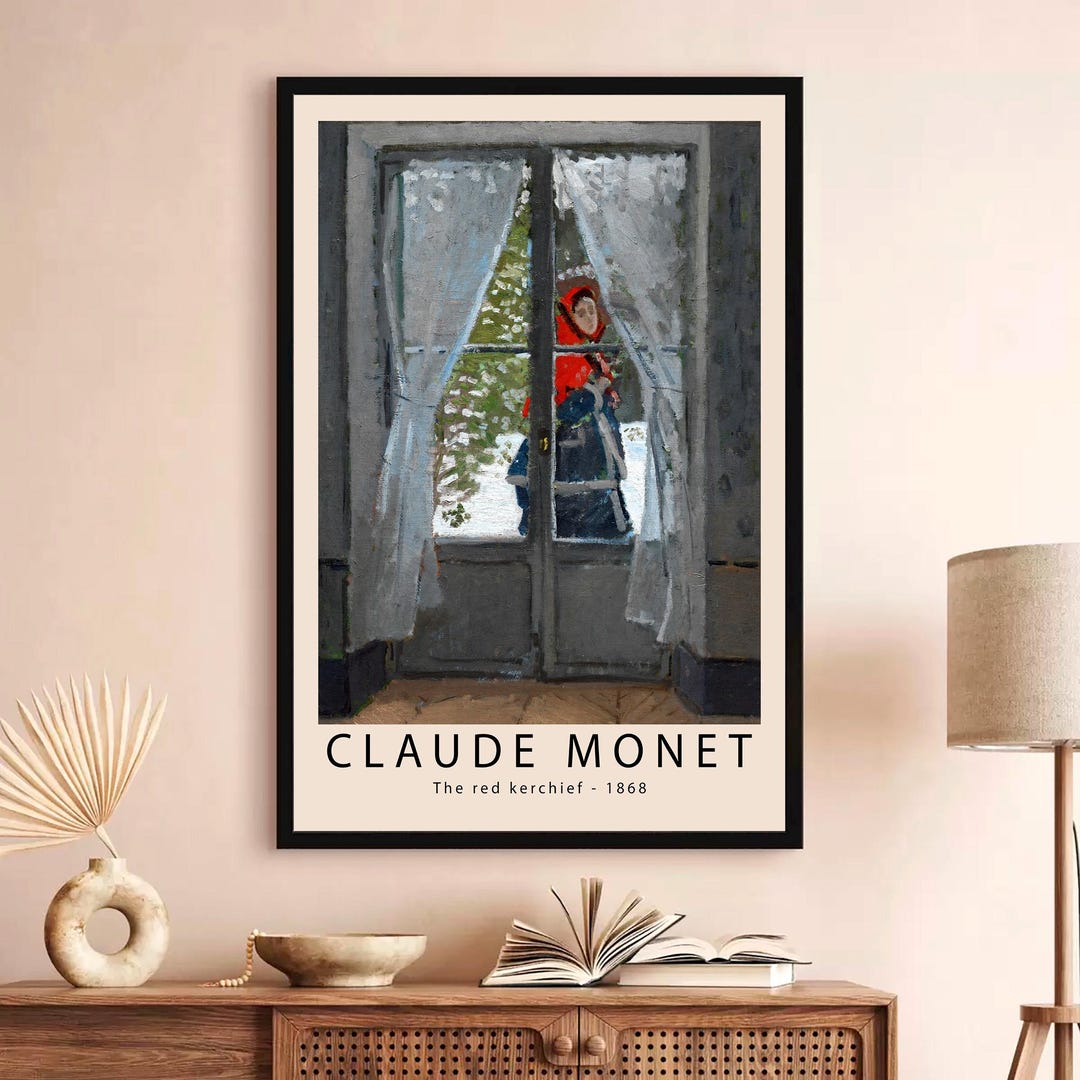 Claude Monet Poster, Famous Impressionism Painting, Monet Window Scene ...