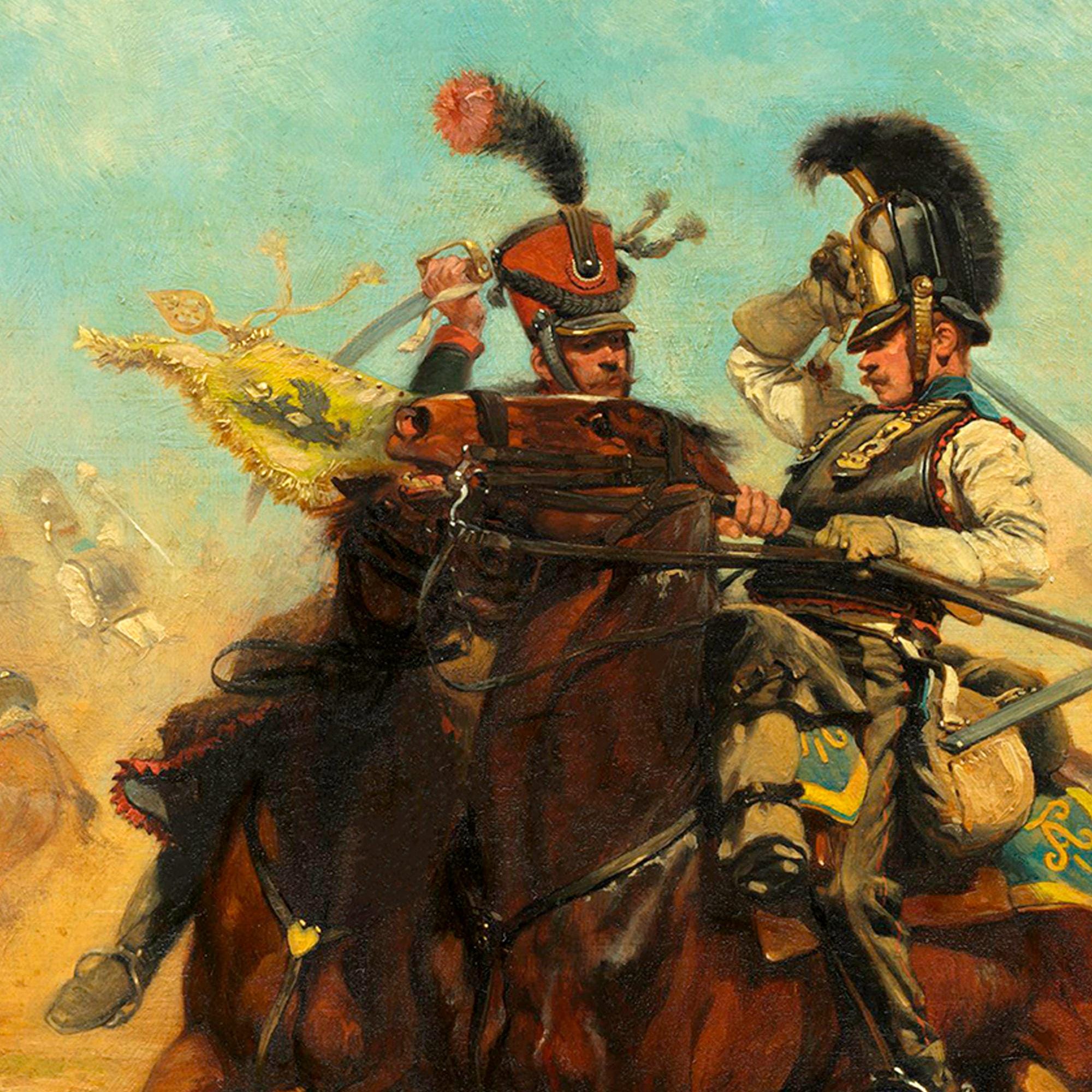 Historical Battle Painting Napoleonic War Art Cavalry Painting Battle ...