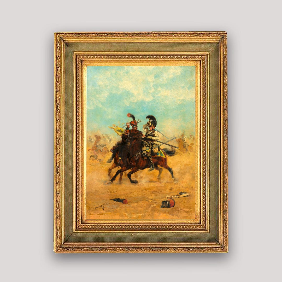 Historical Battle Painting Napoleonic War Art Cavalry Painting Battle ...