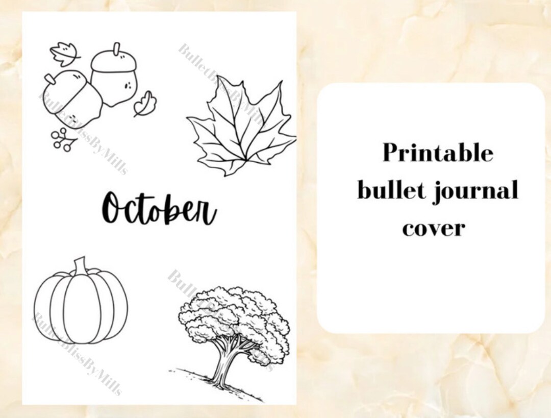 October Bullet Journal Cover Page - Etsy