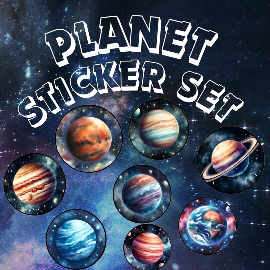 Planets Stickers, Planets Solar System, Mercury, Venus, Earth, Mars ...