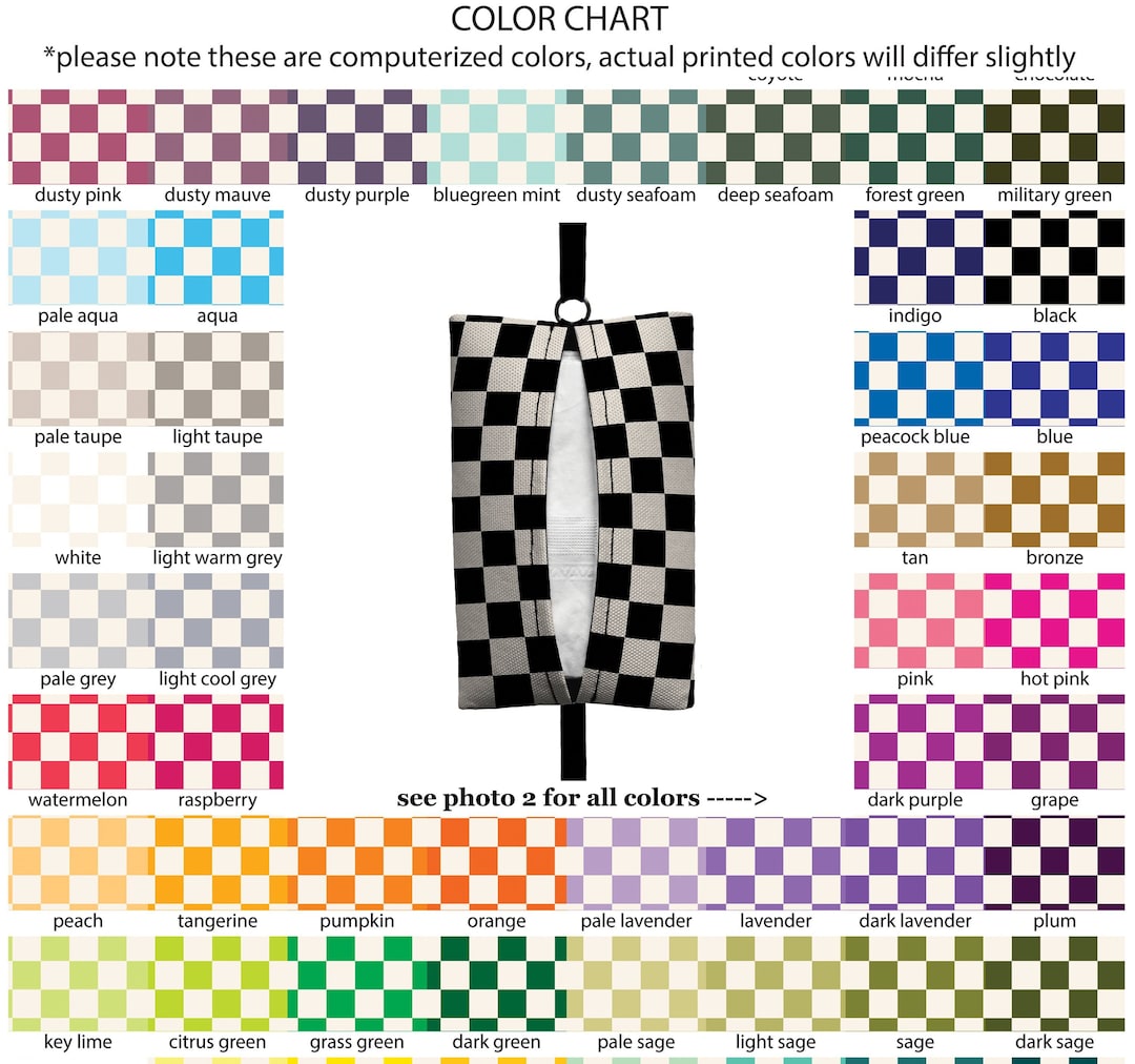 Auto Sneeze - Checkers - PICK YOUR COLOR - Visor Tissue Case/cozy - Car ...