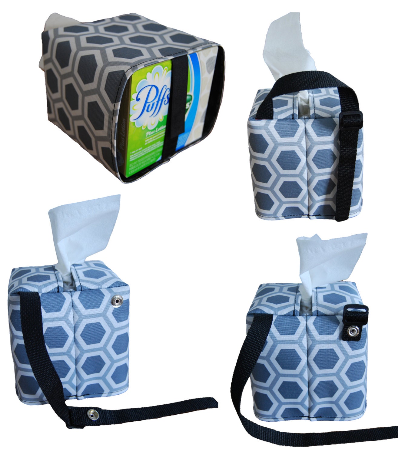 Headrest Auto Sneeze Box - Boho Watercolor Floral - Car Accessory ...