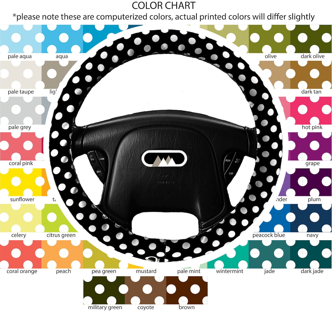 Lightly Padded Non Slip Steering Wheel Cover - Polka Dots - Car ...