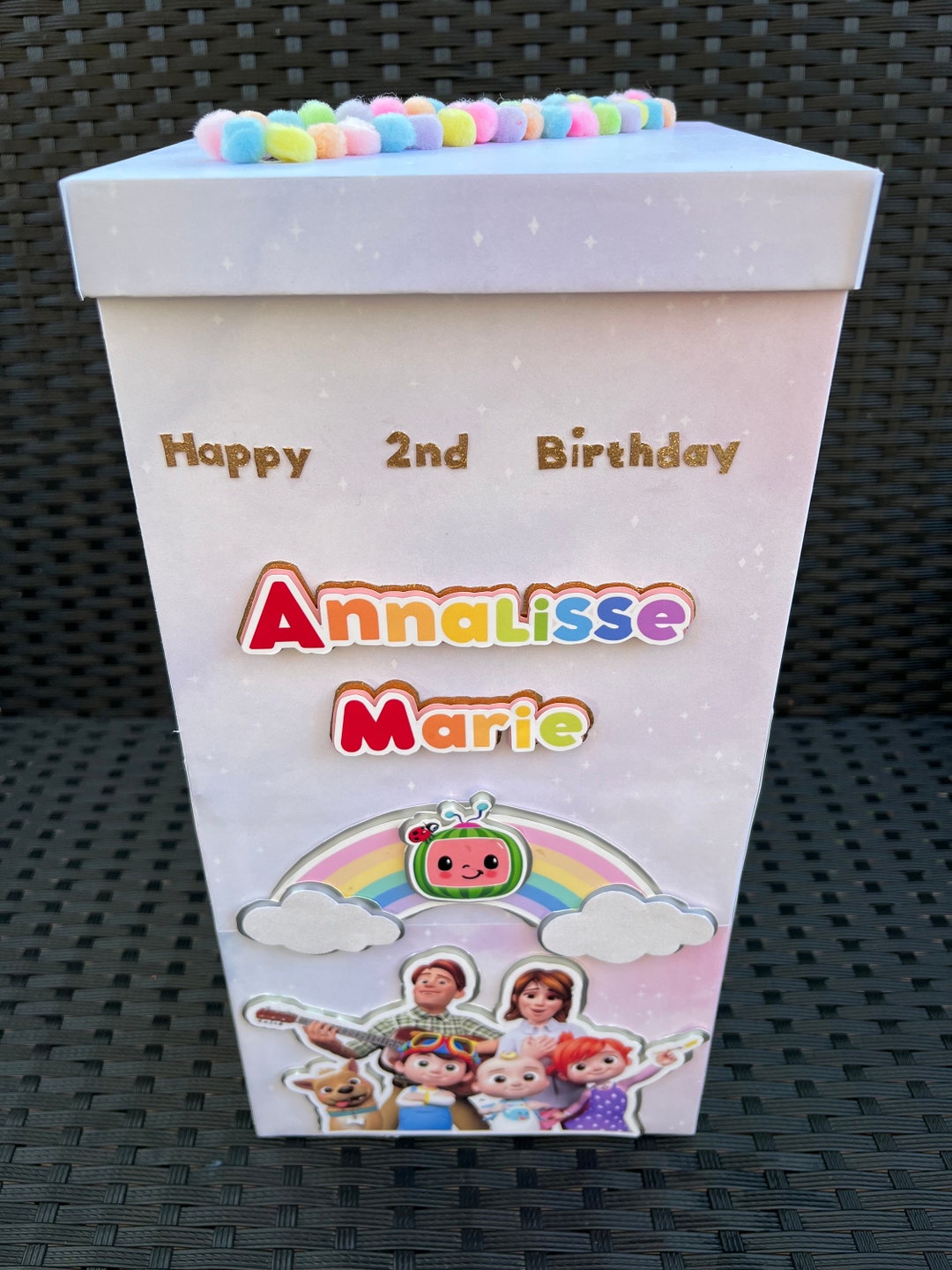 Cocomelon Box, Card Box, Cocomelon Birthday Card Box, Personalized Box ...
