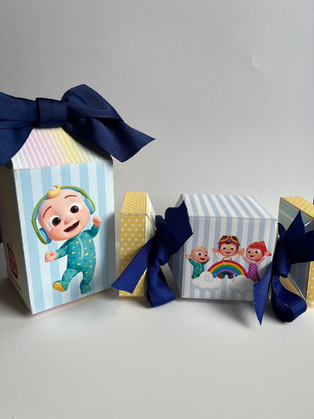 Cocomelon 10 Party Theme Box, Milk Box With Bow and Bullet Box Party ...