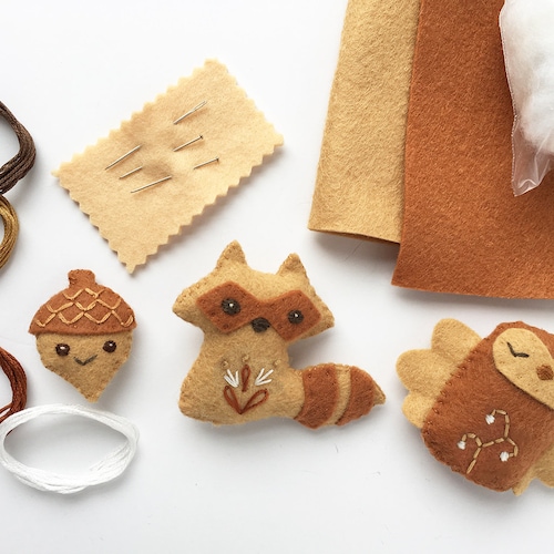 DIY Mini Felt Animals Sewing Kit Make Your Own Woodland | Etsy