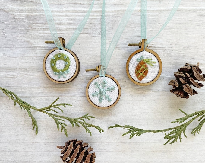 Mini Hand Embroidery Hoop Kit, Fox and Nest Beginner Hand Embroidered ...