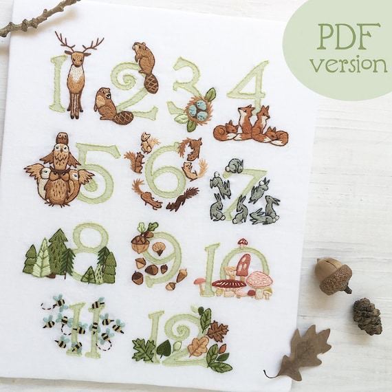 Woodland Animals Downloadable Embroidery Patterns Embroidery Designs