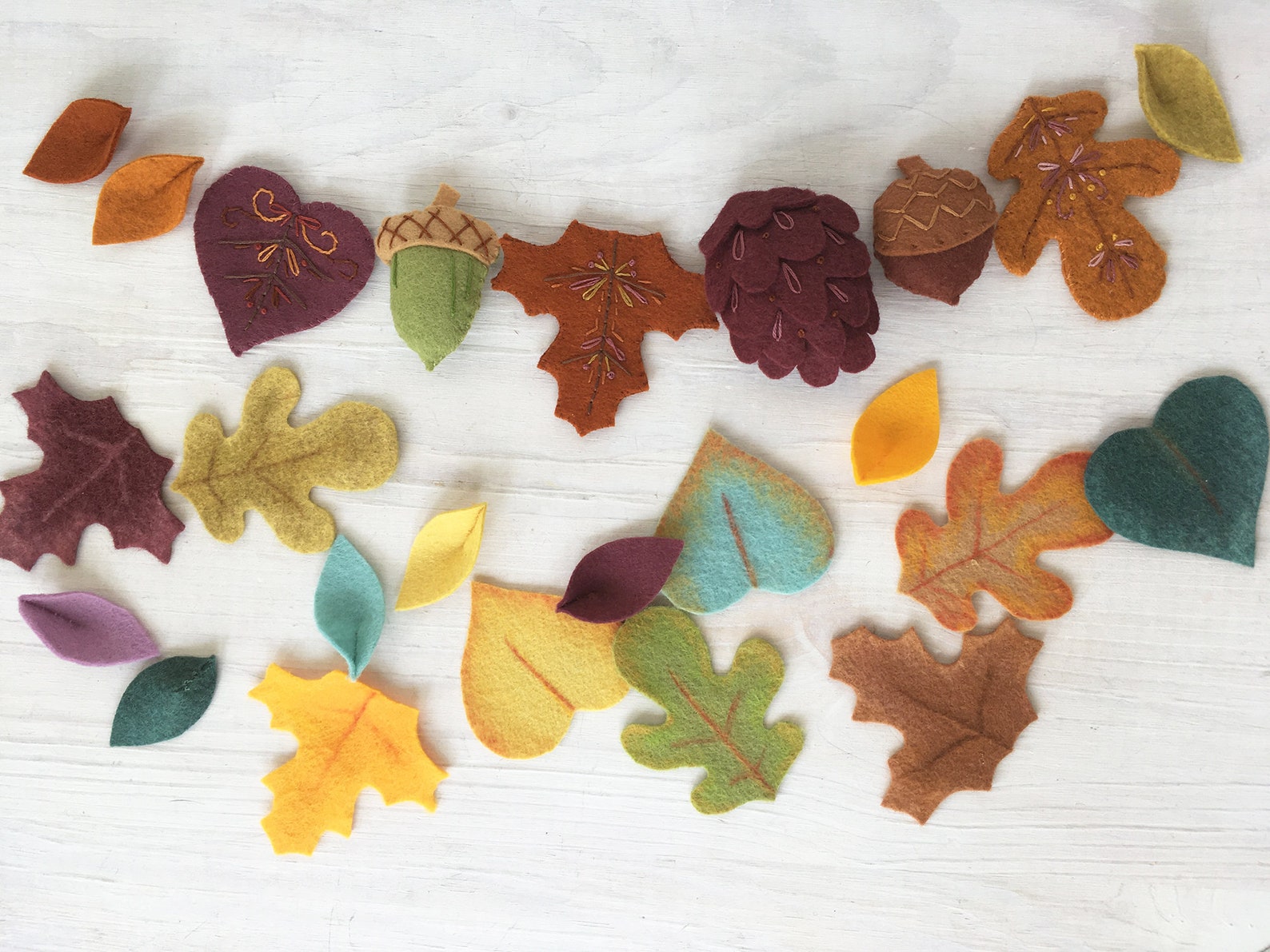 Felt Leaves Sewing Pattern PDF Download Felt Plants Garland - Etsy