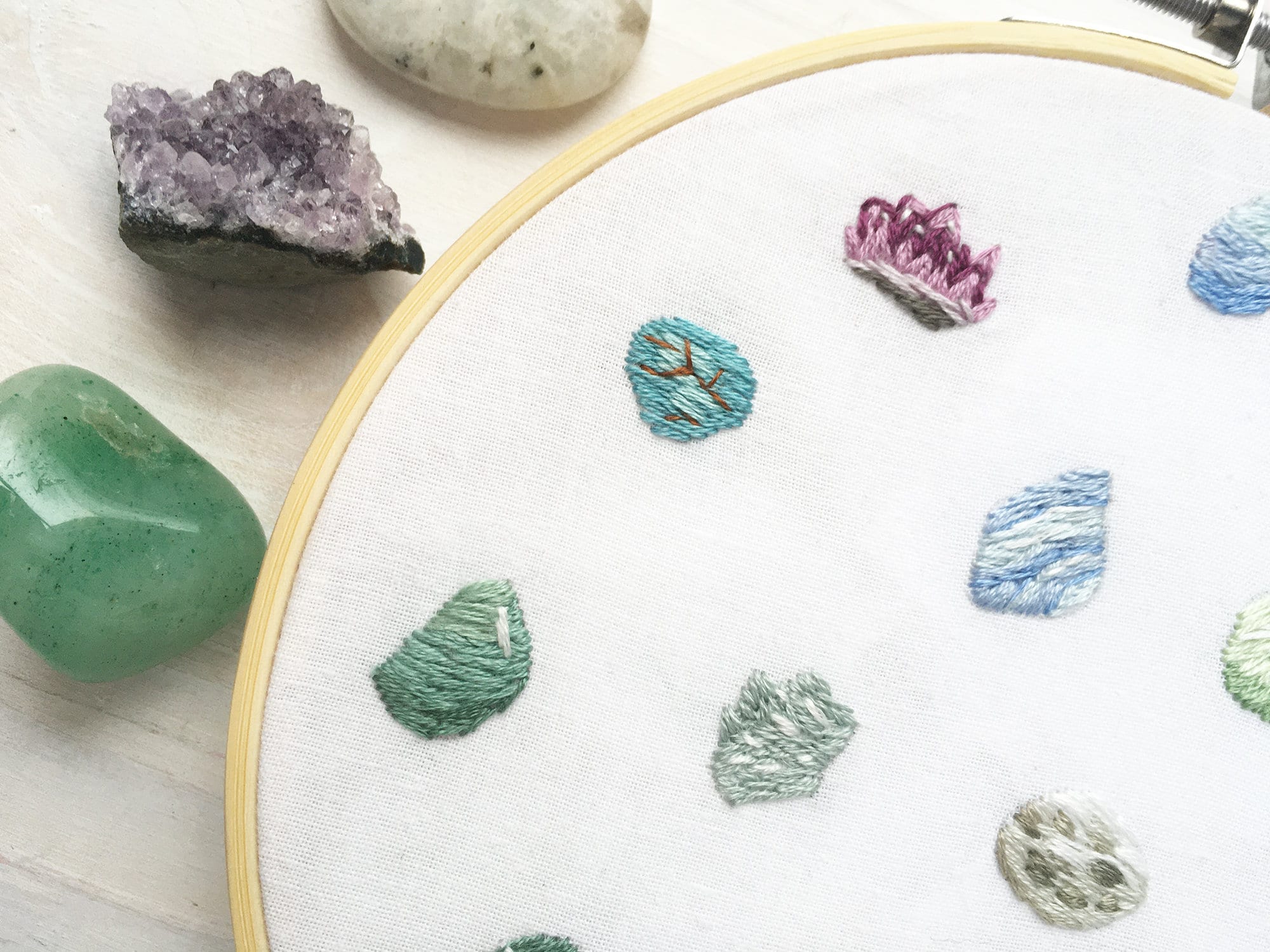 Tiny Crystals and Gemstones Hand Embroidery Pattern PDF Download ...