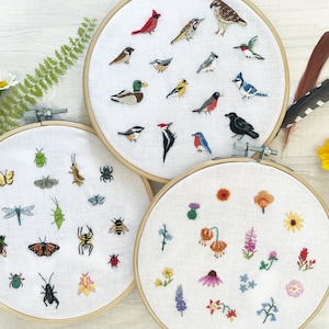 Tiny Bugs Collection Hand Embroidery Pattern PDF Download, Mini Insects ...