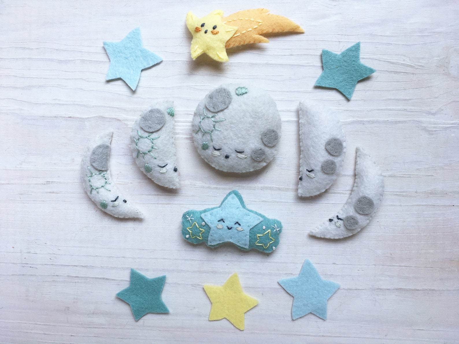 Moons and Stars Plush Sewing Pattern PDF Download, SVG File, Celestial ...