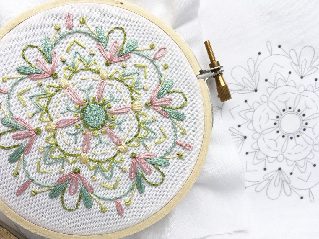 Mini Mandala Hand Embroidery Printed Fabric Sampler, Perfect for ...