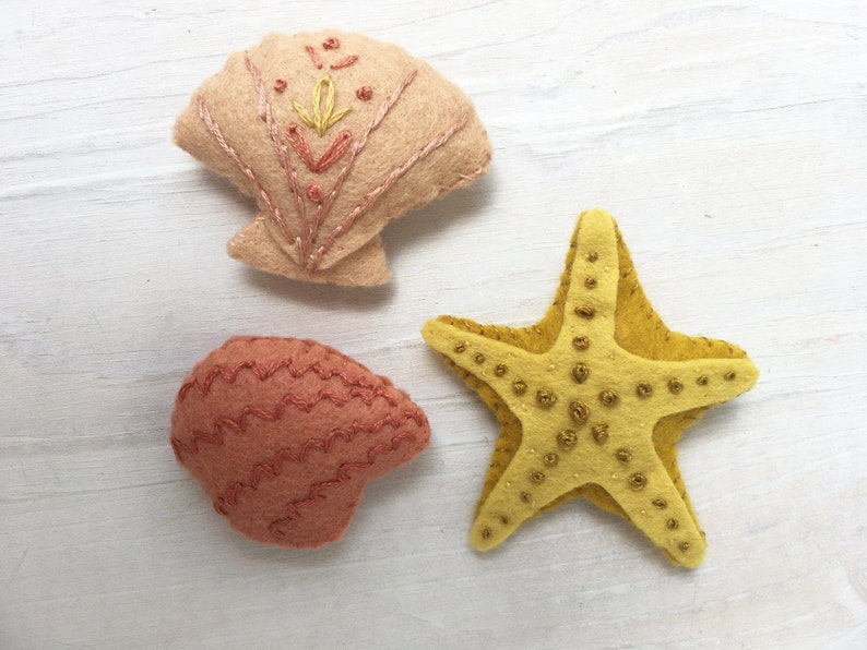 Felt Seashells PDF Pattern Download Beach Decor Plush Sewing - Etsy