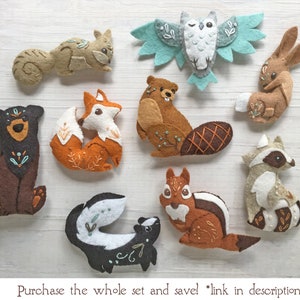 Owl, Rabbit, Squirrel Felt Animals Sewing Pattern PDF for Plush ...