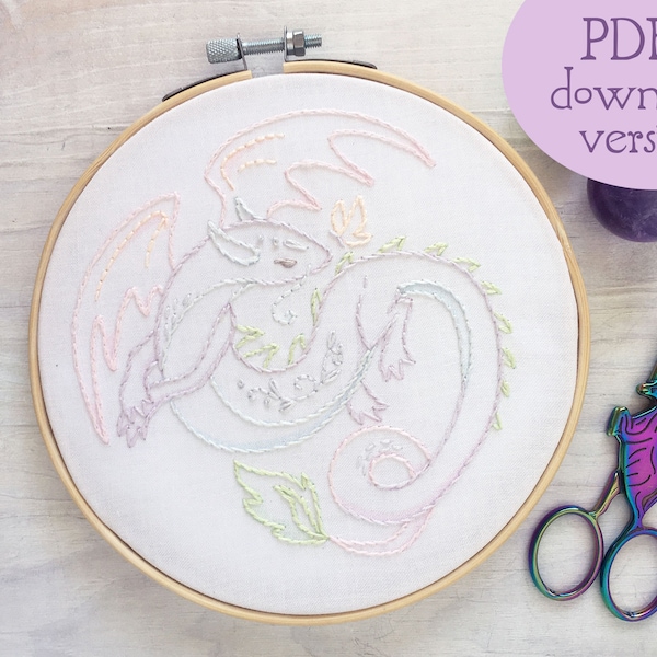 Dragon Hand Embroidery Pattern - Etsy