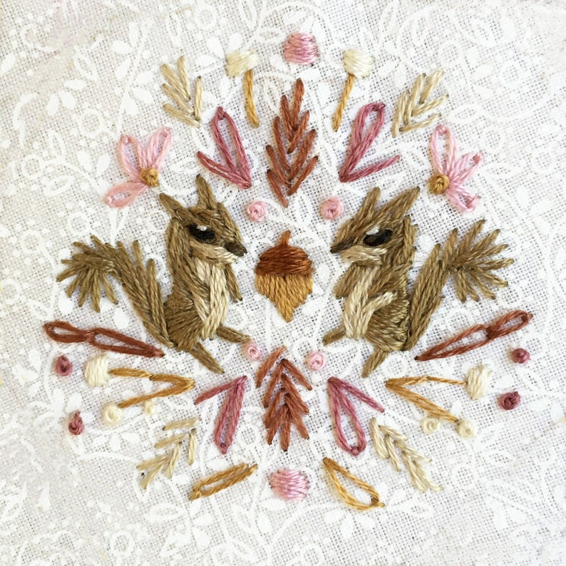 Four Mini Nature Motifs Hand Embroidery Pattern PDF Download, Butterfly ...