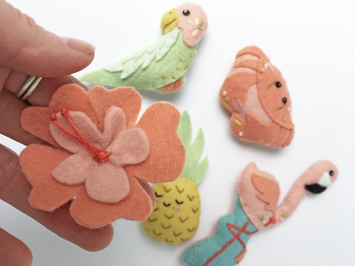 Tropical Felt Animals Summer Plush Sewing Pattern Digital - Etsy