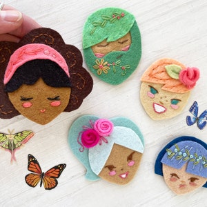 Friendly Faces Felt Plush Sewing Pattern, Make Your Own Custom Portrait ...