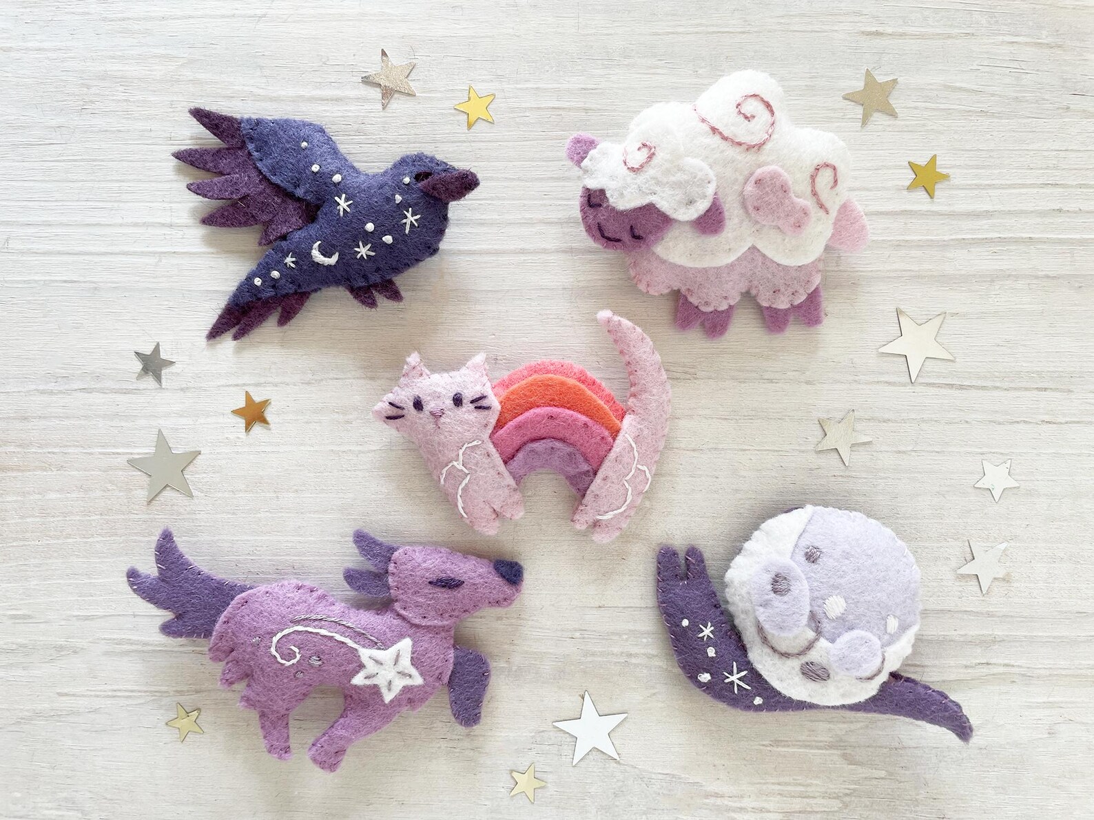 Felt Celestial Sky Creatures Fantasy Animals PDF Pattern Download, SVG ...