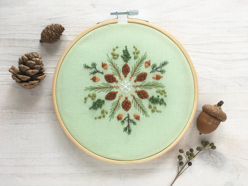 Evergreen Hand Embroidery Color Sampler With Printed Fabric - Etsy
