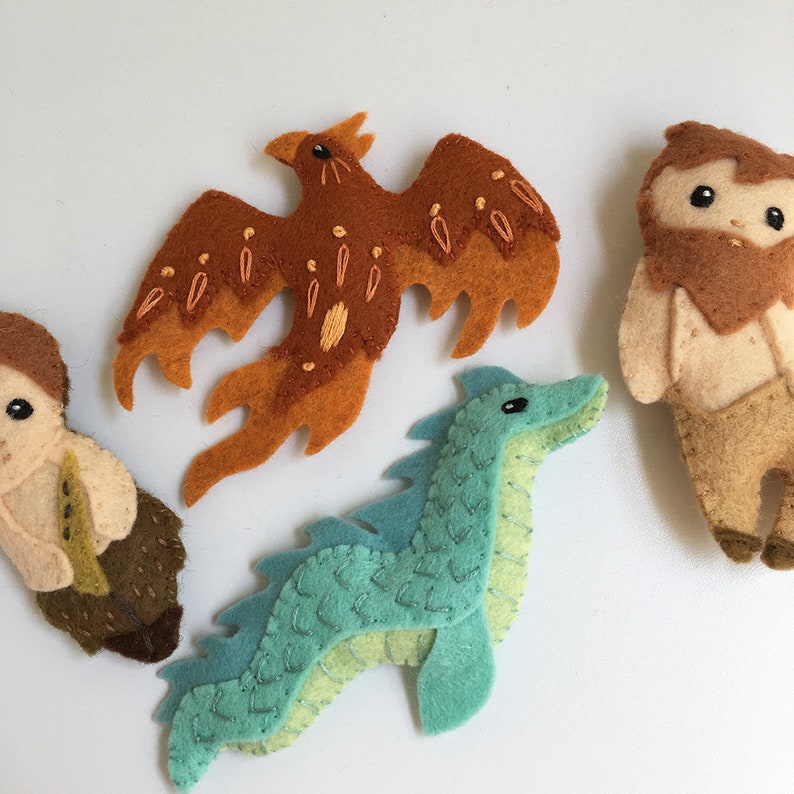 Mythical Creatures Felt Animals Plush Sewing Pattern set 3 | Etsy