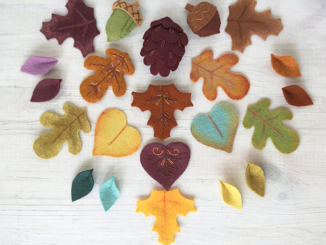 Felt Leaves Sewing Pattern PDF Download Felt Plants Garland - Etsy